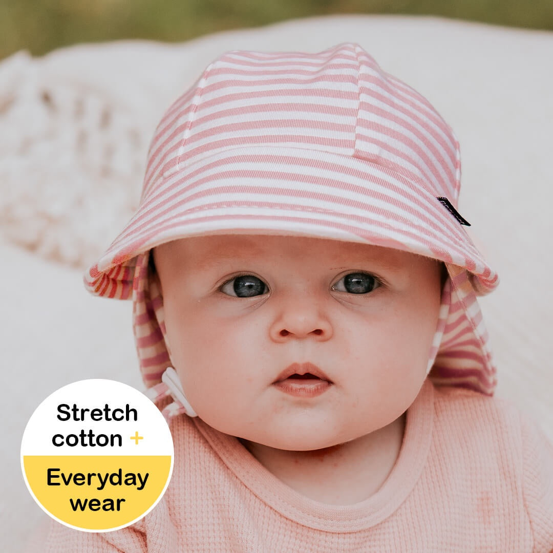 Pink Stripe - Legionnaire Flap Sun Hat - Bedhead Hats – Wanderluxe Lane