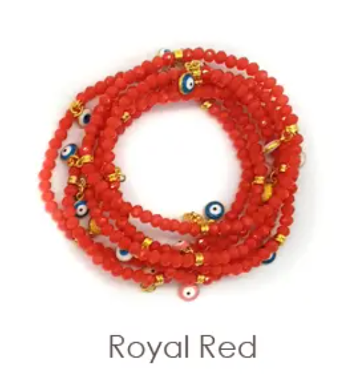 Royal Red - Mati Eye Crystal Bracelet – Wanderluxe Lane